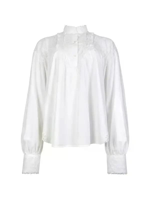 Ermanno Scervino Lace Panel Pintuck Shirt - White