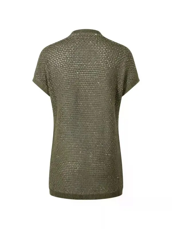 Fabiana Filippi Sequin-embellished Open-knit Top