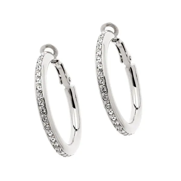 EMMA HOLLAND JEWELLERY Platinum & Crystal Hoop Clip-on Earrings - Silver