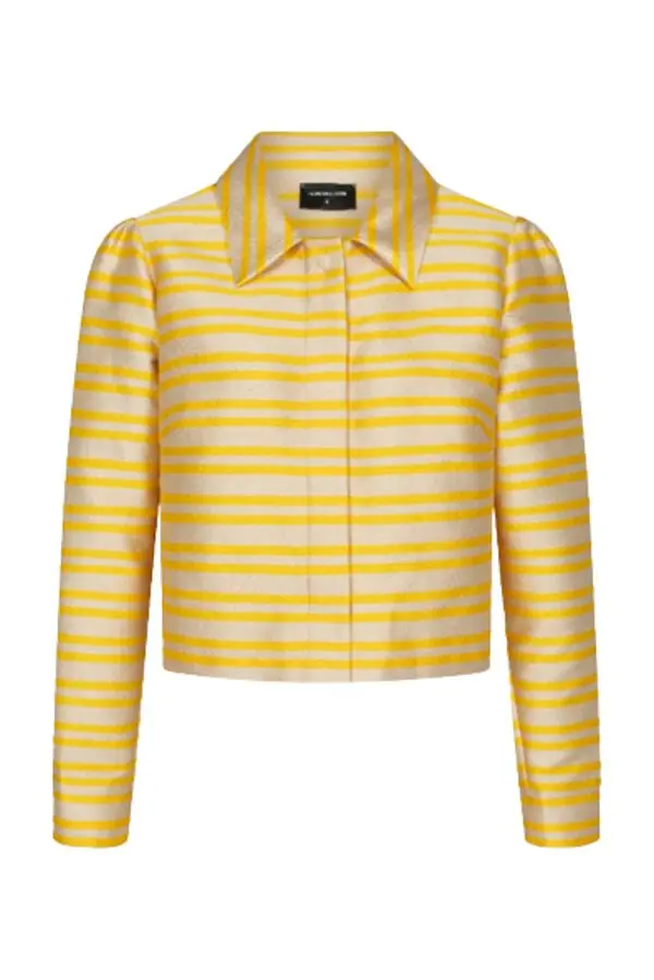 MARIANNA DÉRI Cropped Jacket With Yellow Stripes
