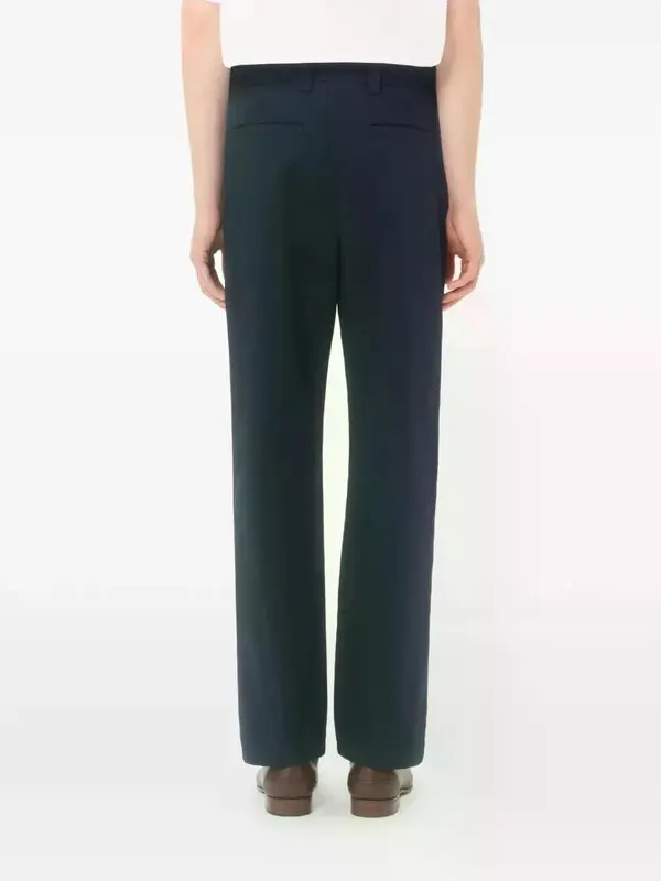 Valentino Garavani Cotton Gabardine Trousers With Vlogo Embroidery - Blue