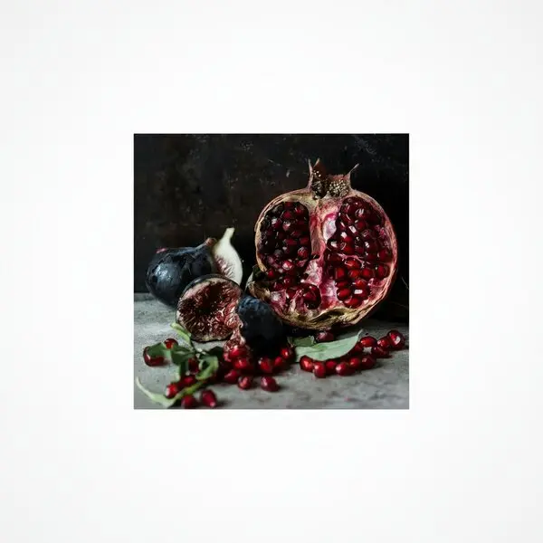 Botanical Boys Black / Red Square Cloth Pomegranate With Fig - Black/red