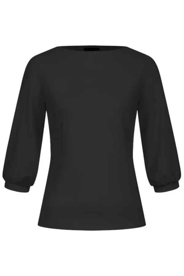 MARIANNA DÉRI Boat Neckline Top With 3/4 Sleeves