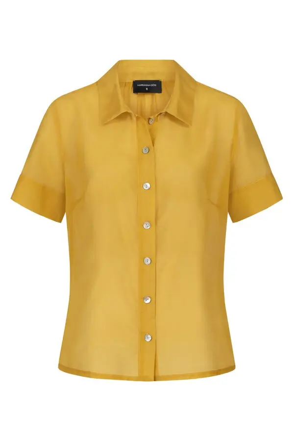 MARIANNA DÉRI Short Sleeve Silk Blend Shirt