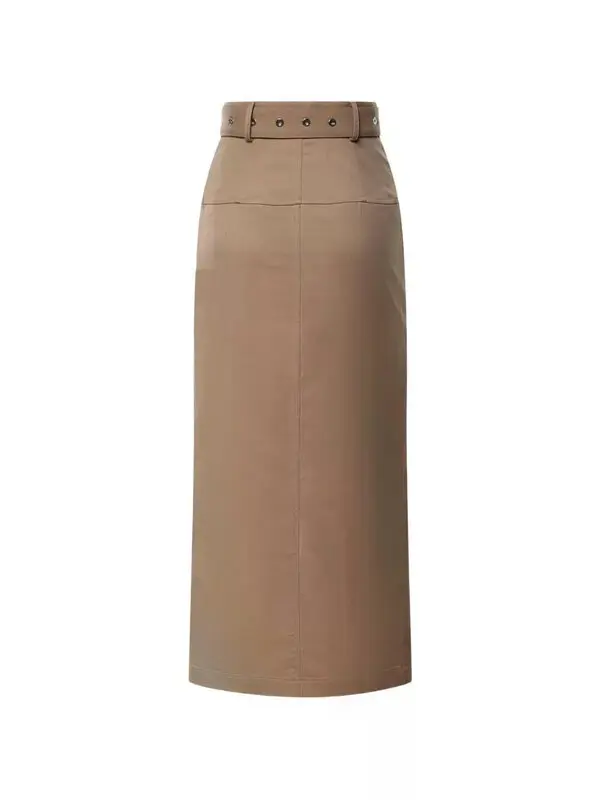 DONDUP Belted Zip-up Long Skirt