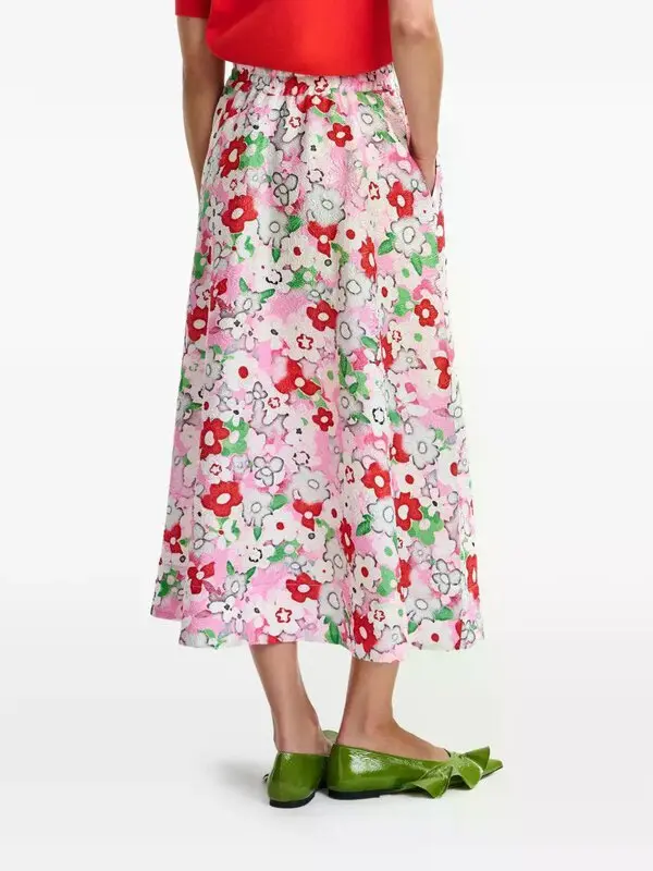 Essentiel Antwerp Floral Print Jacquard Midi Skirt