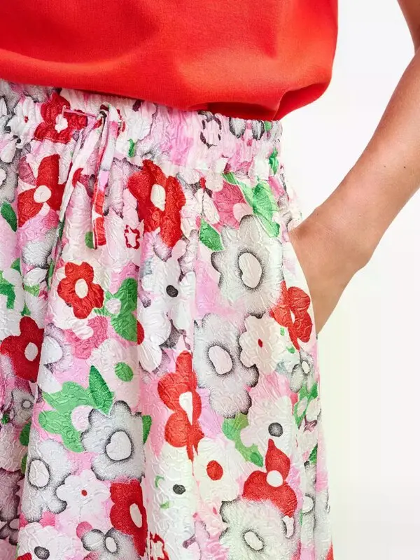 Essentiel Antwerp Floral Print Jacquard Midi Skirt