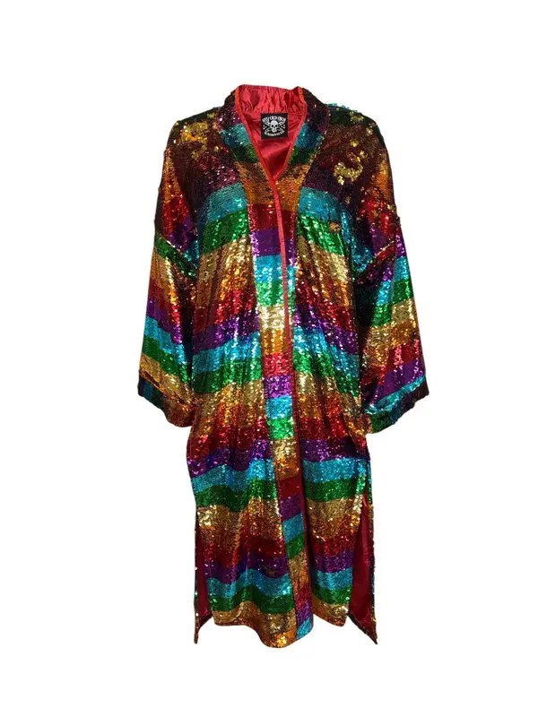 ANY OLD IRON Rainbow Reversible Sequin Duster