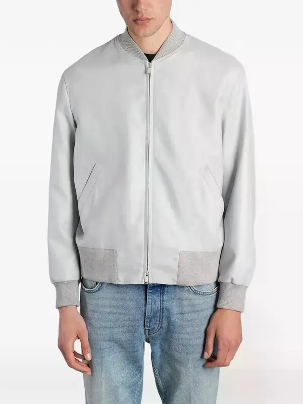 LARDINI Ribbed-trim Bomber Jacket