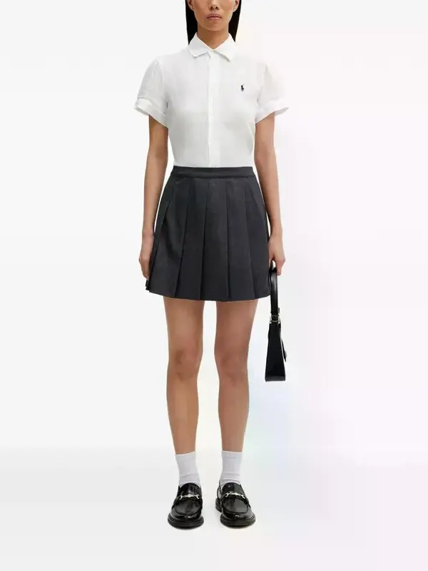 Polo Ralph Lauren Embroidered Linen Short Sleeve Shirt - White