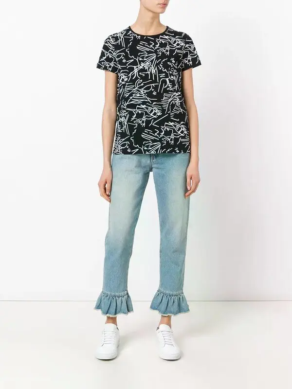 Kenzo Contrast Sketch Face T-shirt - Black