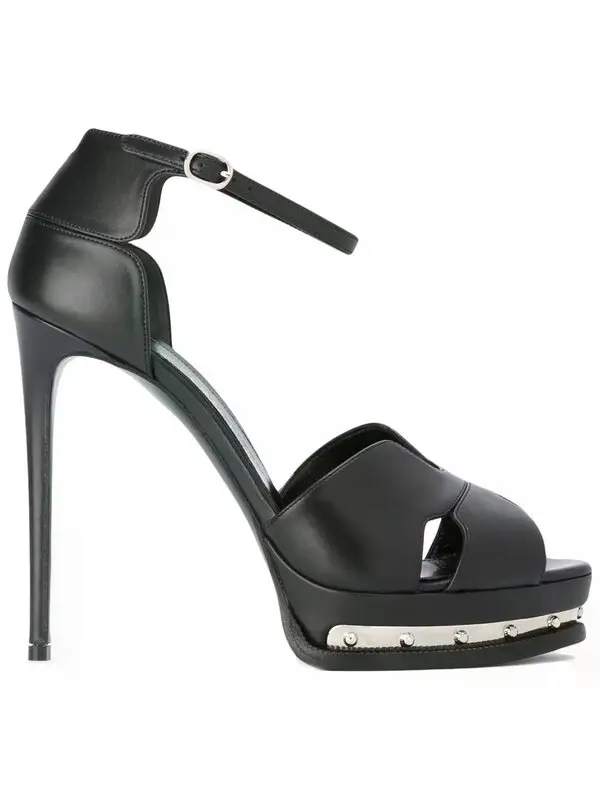 Alexander McQueen Hobnail Platform Stiletto Sandals - Black