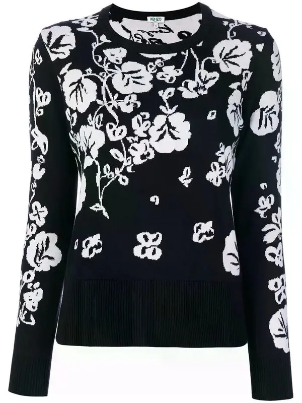 Kenzo Floral Leaf Intarsia Jumper