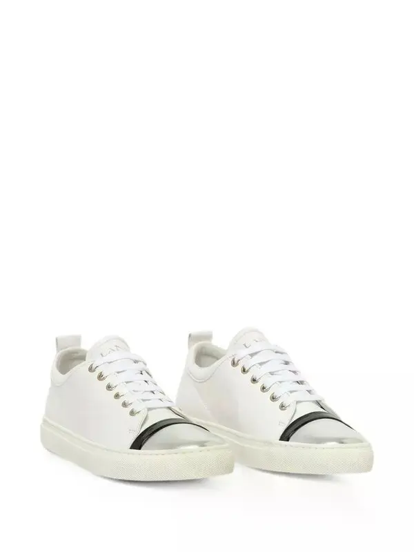 LANVIN Leather Cap Toe Lace Up Sneakers