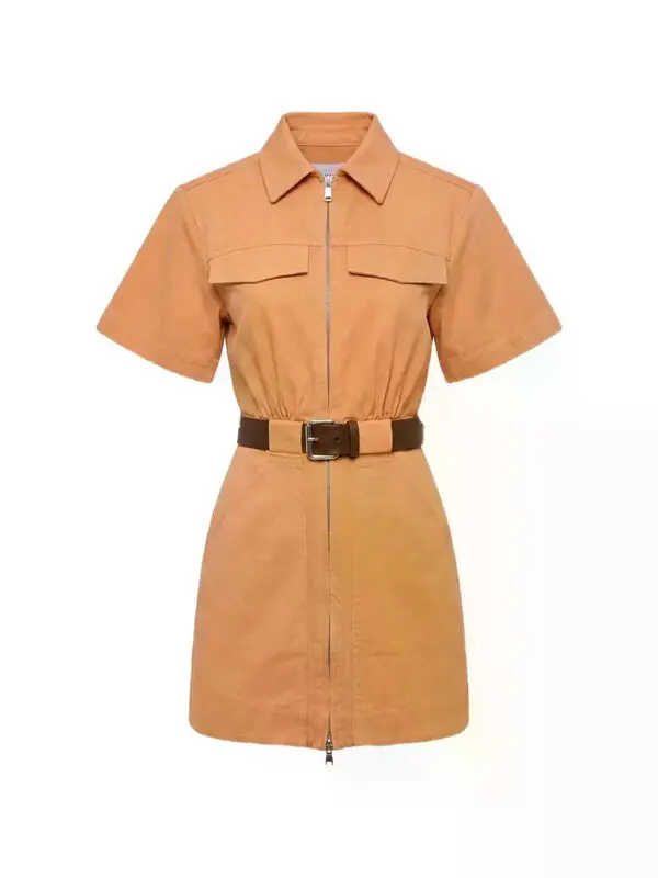NICHOLAS Embla Belted Utility Mini Dress - Orange