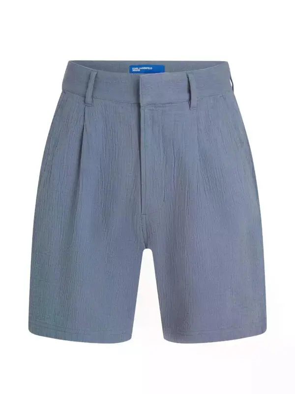 Karl Lagerfeld Crinkled Tailored Shorts - Blue