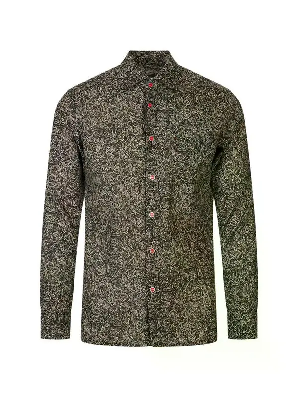 Kiton Floral-print Long-sleeve Shirt