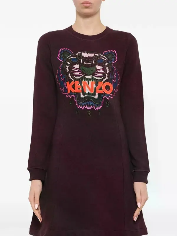 Kenzo Tiger Print Cotton Dress - Pink