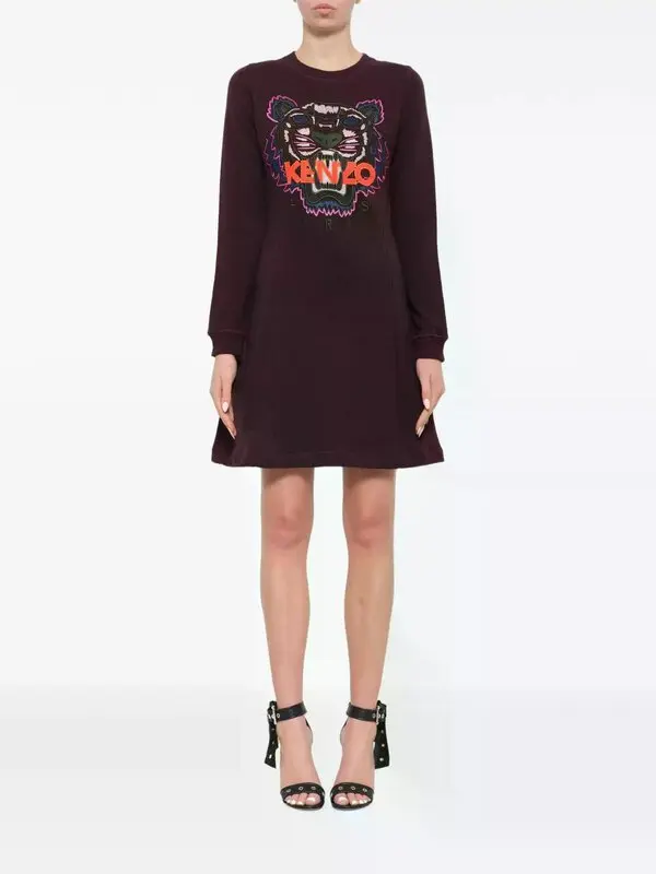 Kenzo Tiger Print Cotton Dress - Pink