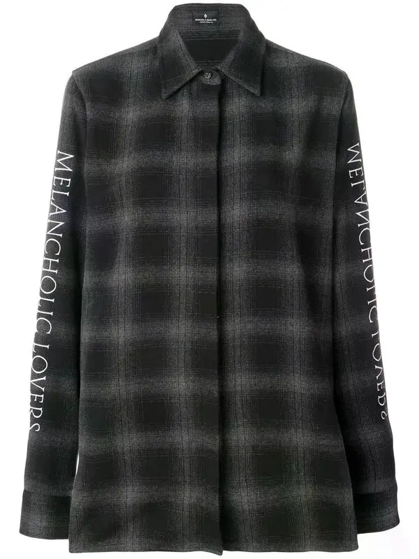 COUNTY OF MILAN Check Printed Shirt - Grey