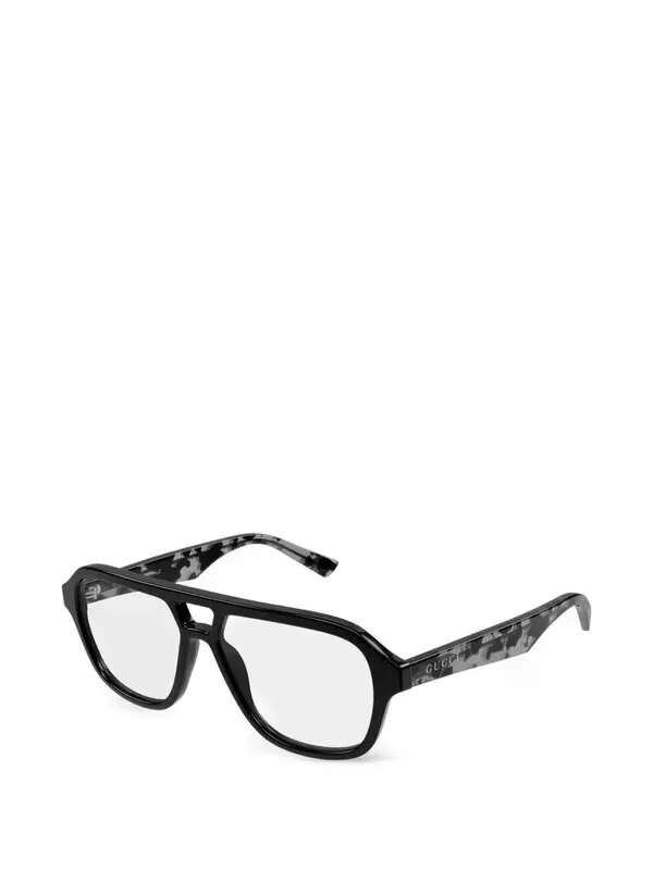 Gucci Tortoiseshell-effect Pilot-frame Glasses