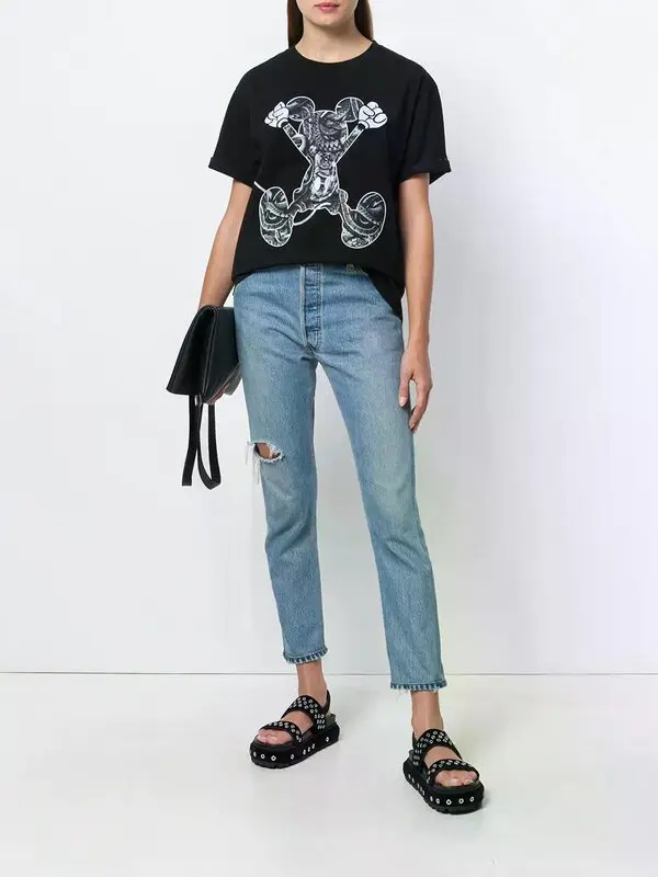 COUNTY OF MILAN Mickey Mouse Printed T-shirt - Black