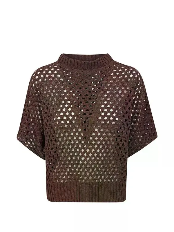 Antonelli Firenze Open-knit Mock Neck Sweater