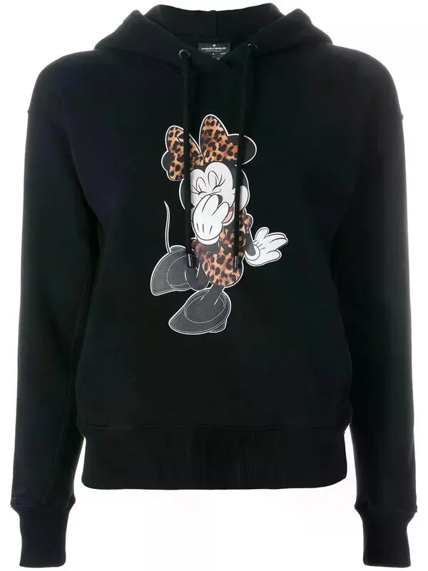 COUNTY OF MILAN Leopard Minnie Hoodie - Black