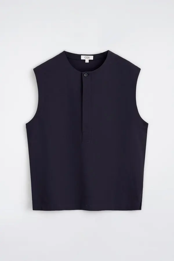 Cos Cotton Henley Tank Top