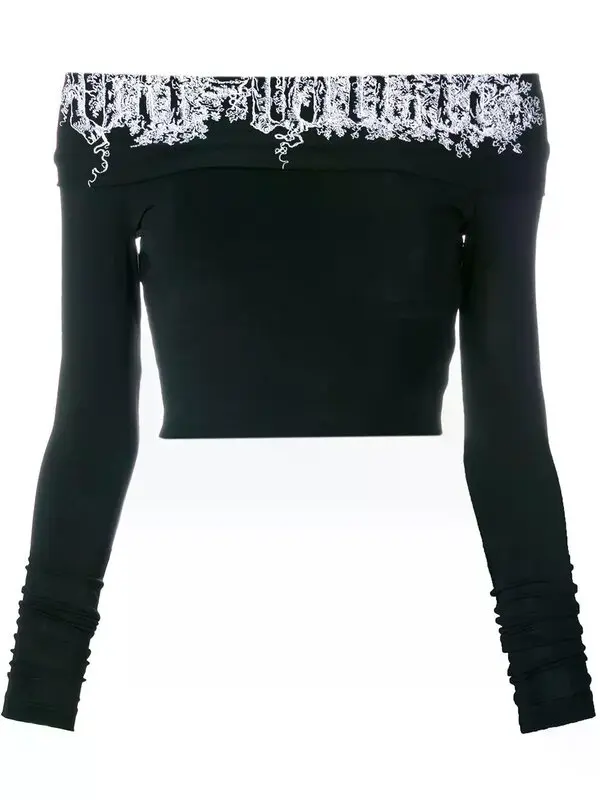 Off-White Strapless Front Logo Blouse - Black