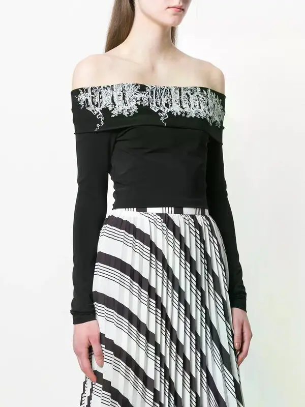 Off-White Strapless Front Logo Blouse