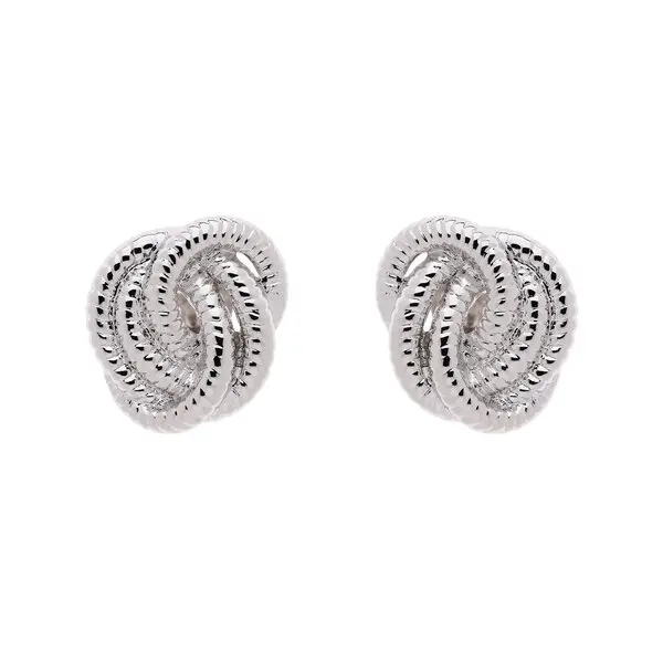 EMMA HOLLAND JEWELLERY Platinum Knot Clip-on Earrings - Silver