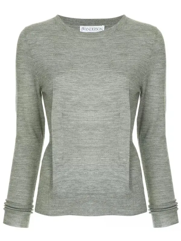 JW Anderson Light Melange Crew-neck Jumper - Grey