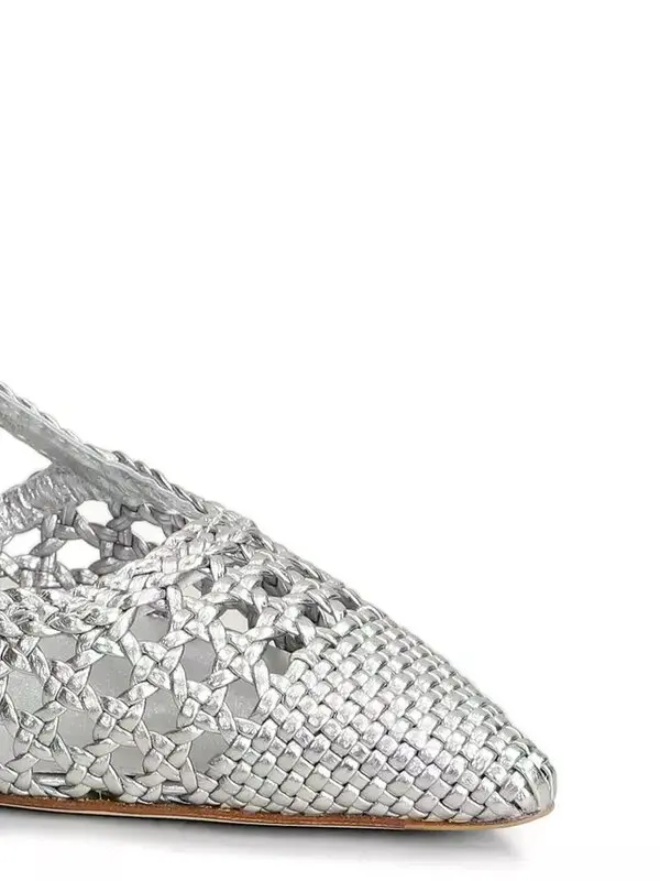 THE SELLER Woven Leather Slingback Pumps