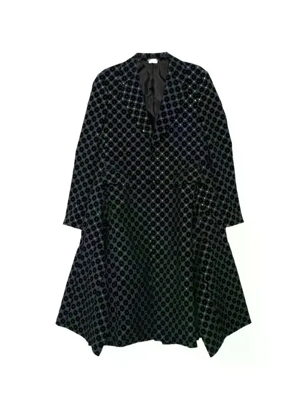 Comme Des Garçons Geometric-print Coat - Blue