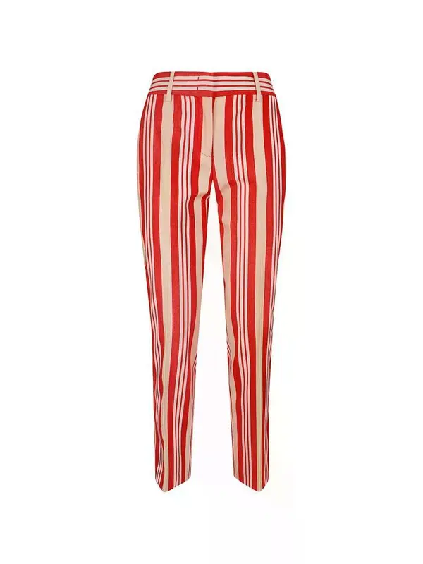 Ermanno Scervino Striped Tailored Trousers - Red