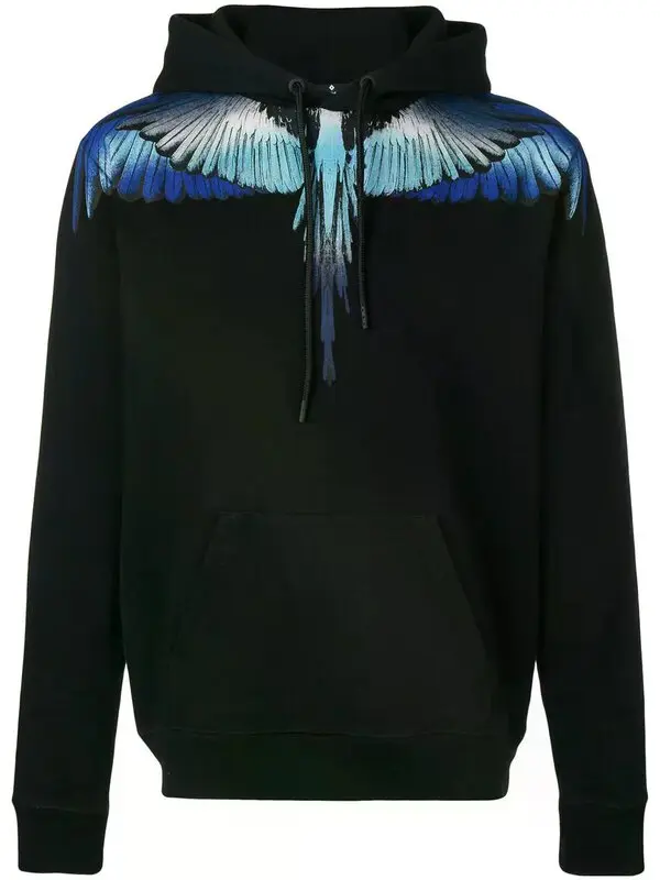 COUNTY OF MILAN Blue Wings Hoodie - Black