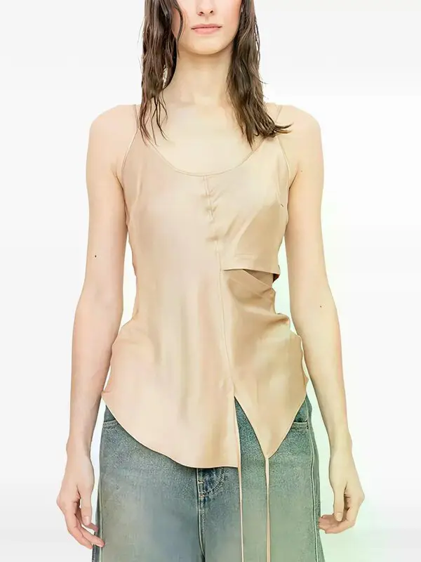 Andrea Ya'aqov Asymmetric Cut-out Tank Top - Neutrals