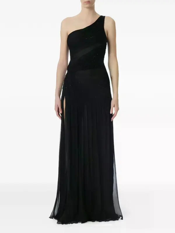 Elisabetta Franchi One-shoulder Embroidered Dress - Black