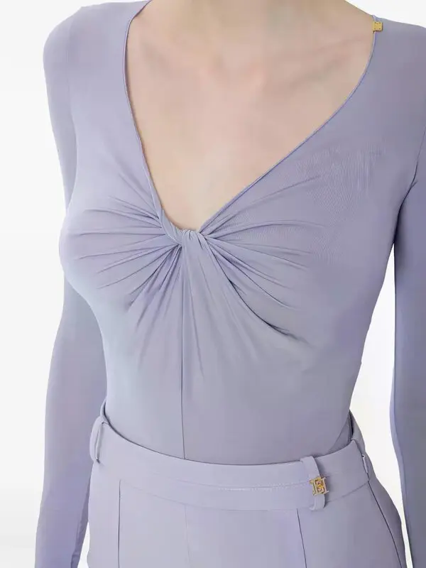 Elisabetta Franchi Draped Bodysuit With Knot Detail