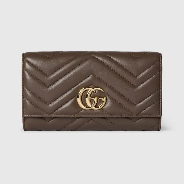 Gucci Gg Marmont Continental Wallet Leather - Brown