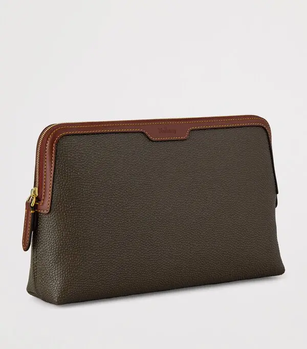 Mulberry Medium Scotchgrain Cosmetic Pouch - Green