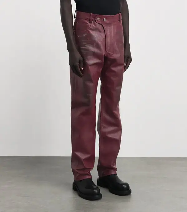 424 Grained Leather Moto Trousers