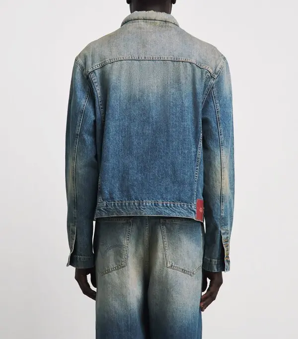 424 Collection Trucker Denim Jacket With Stand Collar