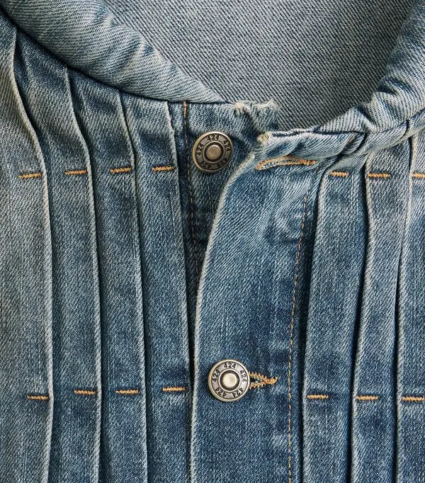 424 Collection Trucker Denim Jacket With Stand Collar