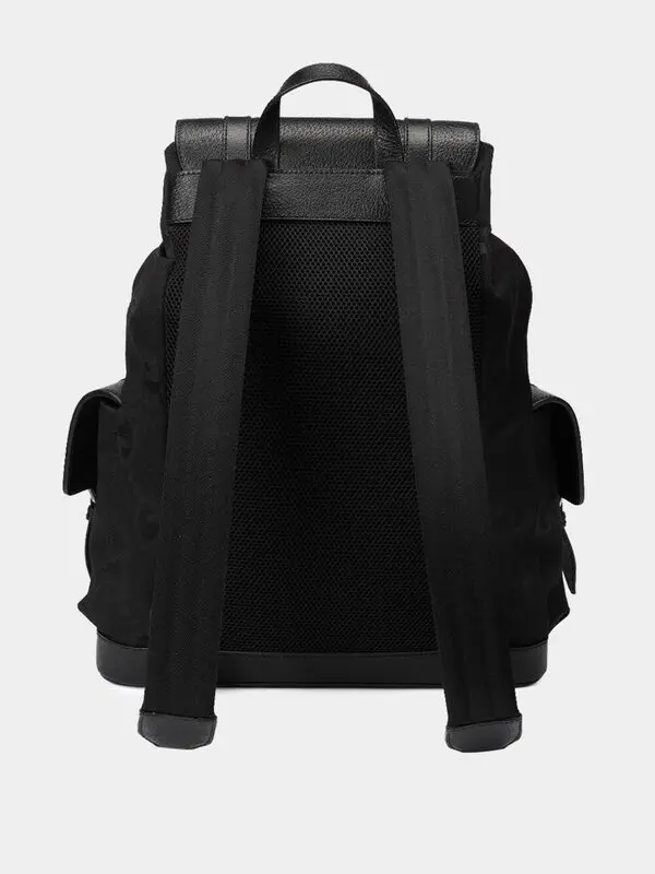 Gucci Jumbo Gg Canvas Leather Trimmed Backpack