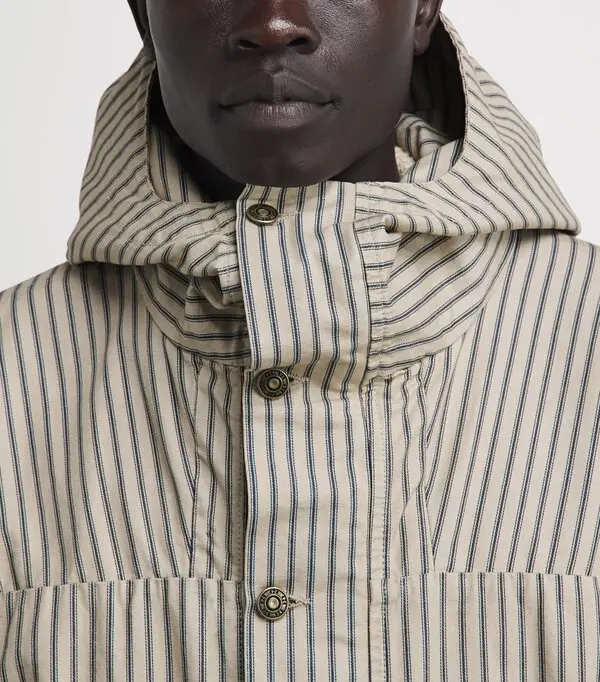 424 Cotton Stripe Cropped Parka Jacket