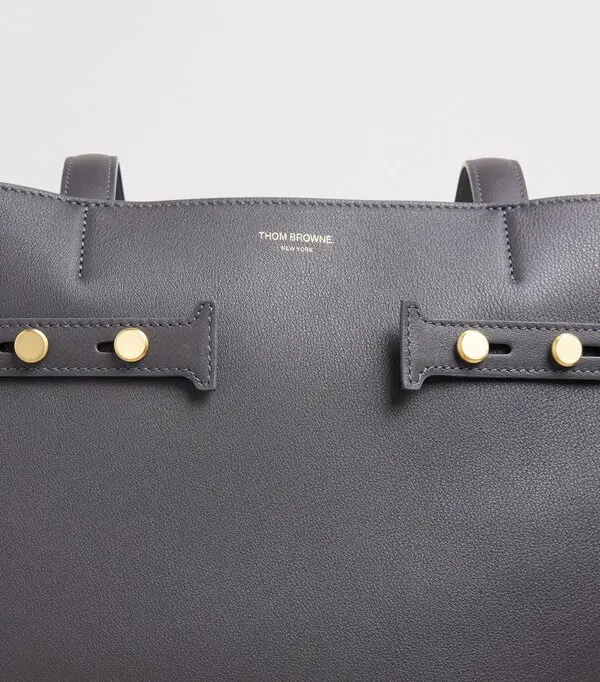 Thom Browne Leather Cabas Tote Bag
