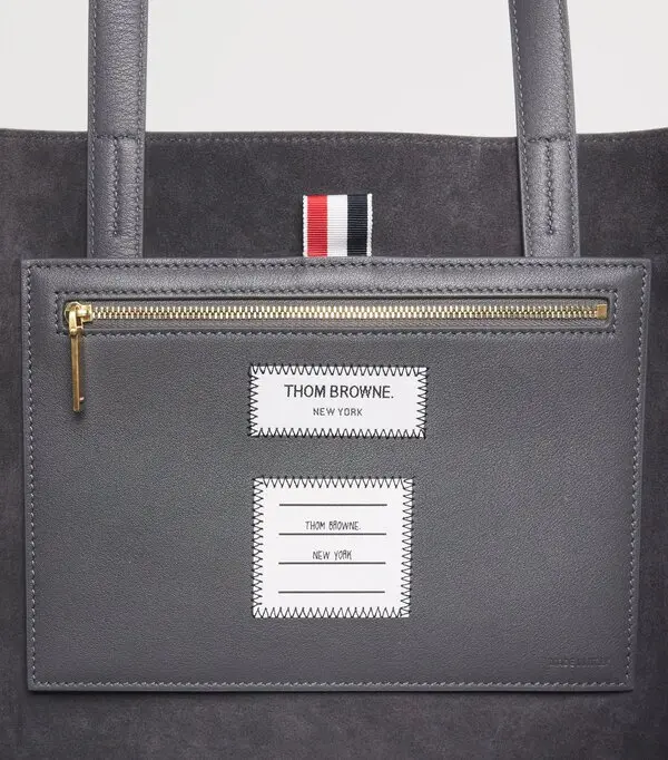Thom Browne Leather Cabas Tote Bag