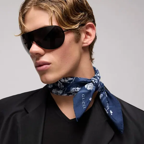 Gucci Cotton Silk Jacquard Pocket Square